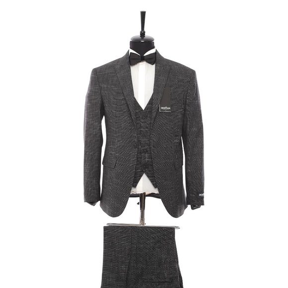 Derman | Suits & Blazers | Classic Black Suit 3pc Textured By Derman ...